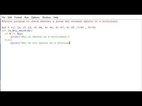 Python program to check whether a given key already exists in a dictionary - YouTube