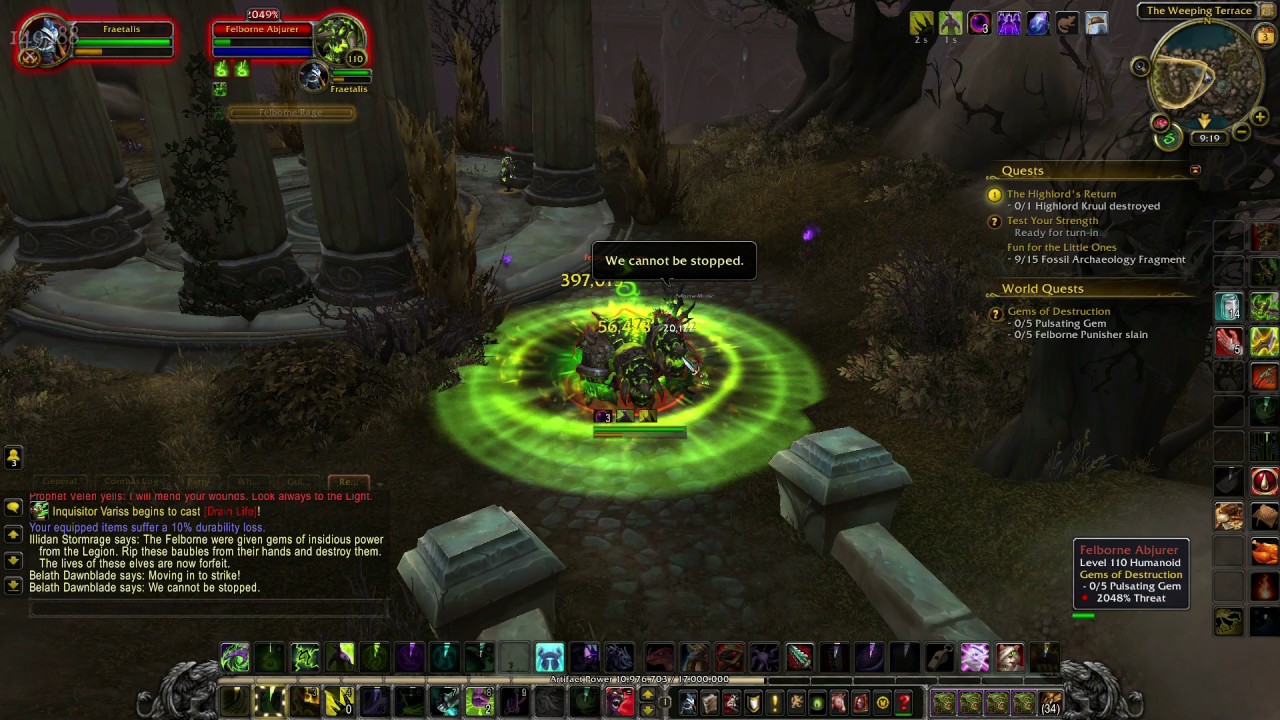 World of Warcraft Gems of Destruction Broken Shore World Quest - YouTube