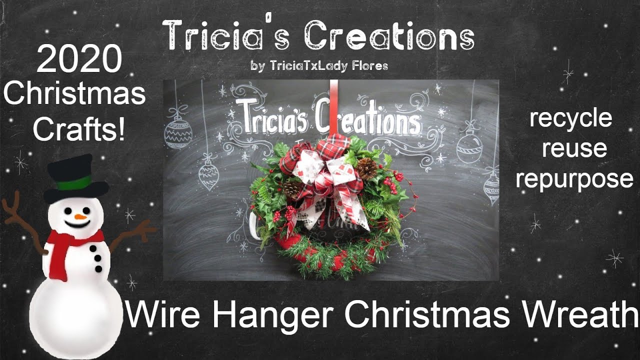 Using Wire Hanger To Create A Christmas Wreath - YouTube