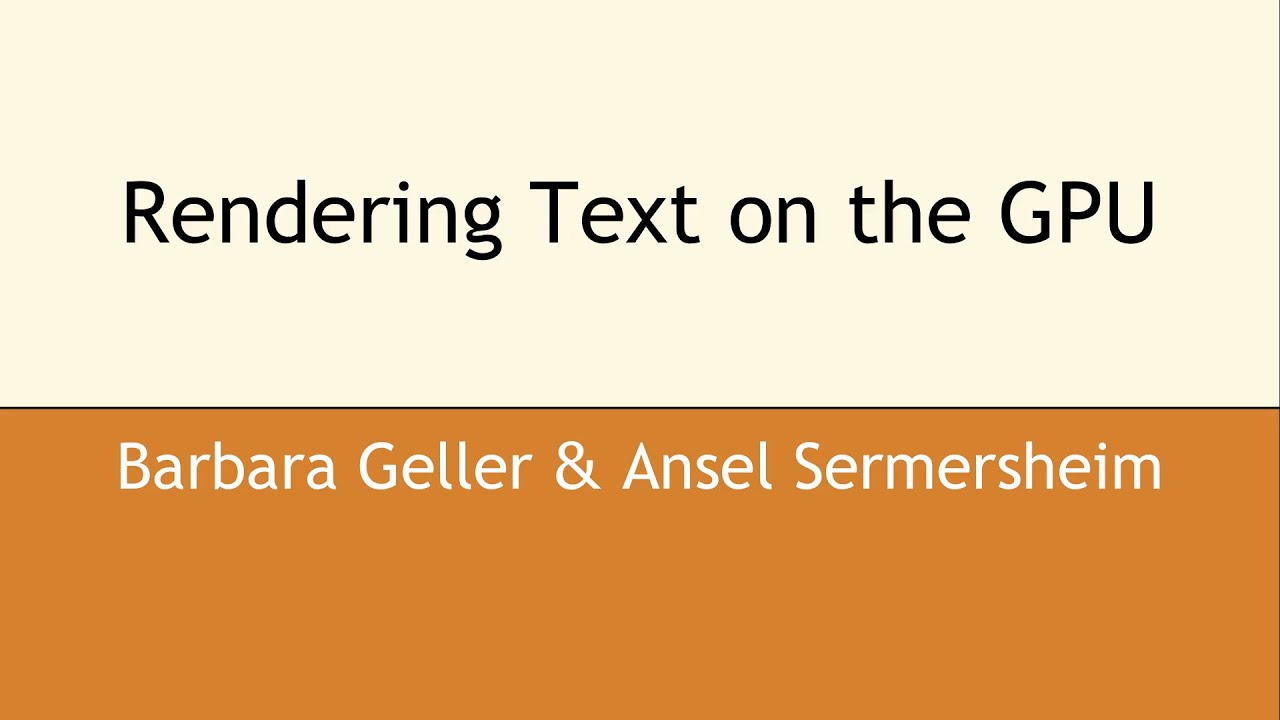 Rendering text on the GPU - YouTube