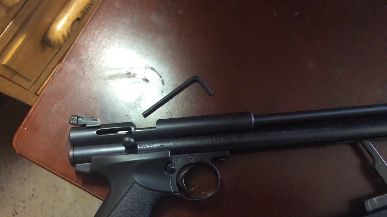 Crosman 1377 pellet gun mod. Pt 2 brass barrel band and roll pin - YouTube