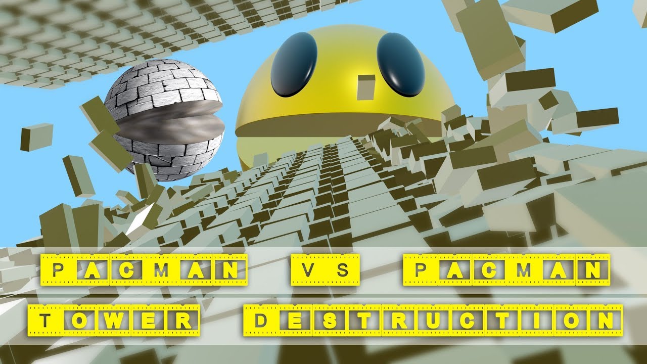 PacMan VS PacMan Tower Destruction - YouTube
