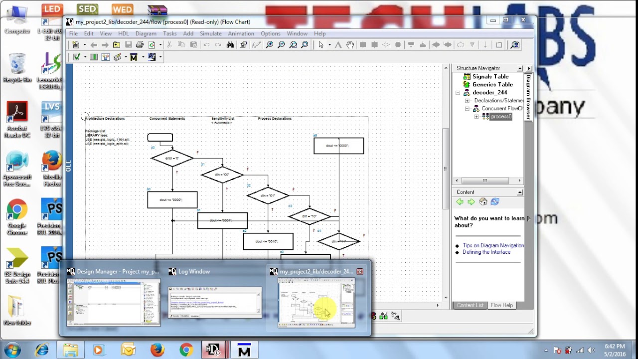 Flowchart simulation in hdl designer - YouTube