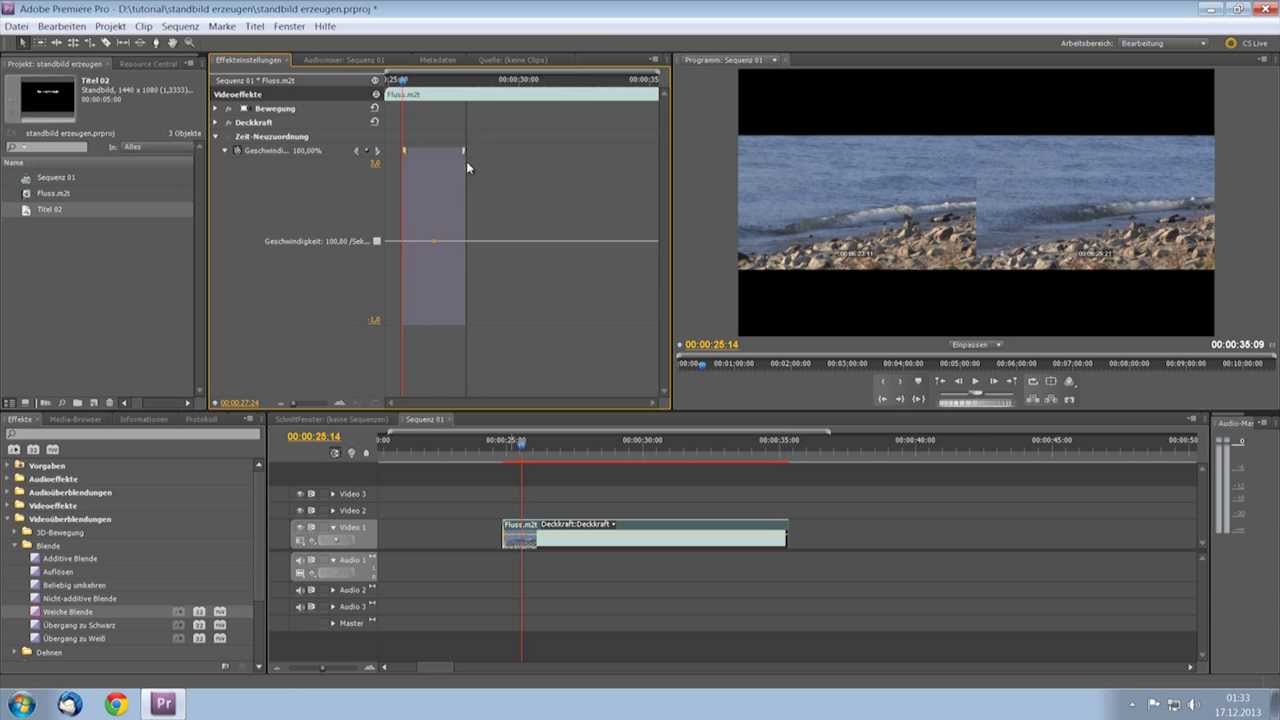 Adobe Premiere Pro CS5 Tutorial - Standbild erstellen (mehrere Optionen ...