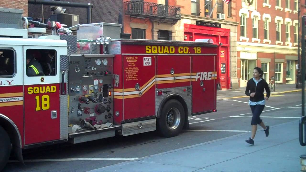 Fdny Squad 18 and Squad 18 Hazmat support. - YouTube