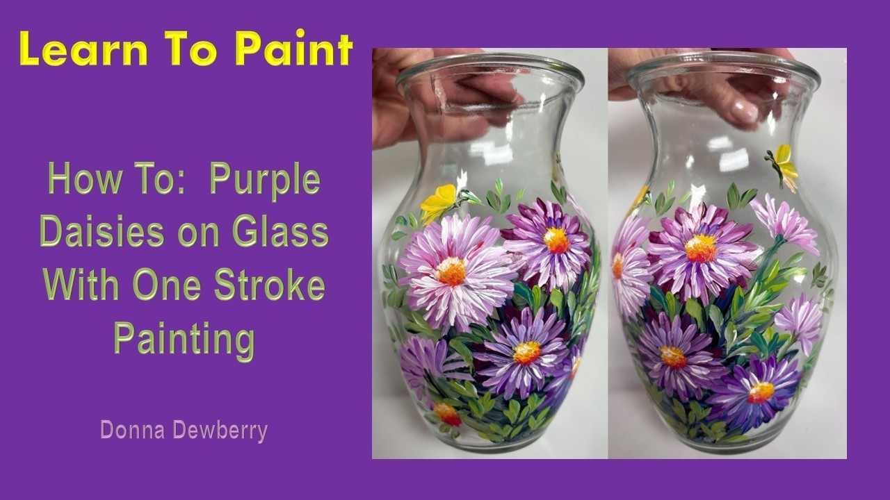 Learn to Paint One Stroke - Relax & Paint With Donna: Purple Daisies on ...