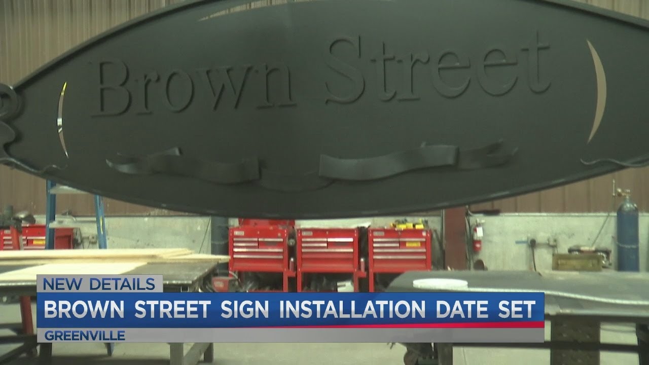 New Brown Street sign almost ready for installation - YouTube