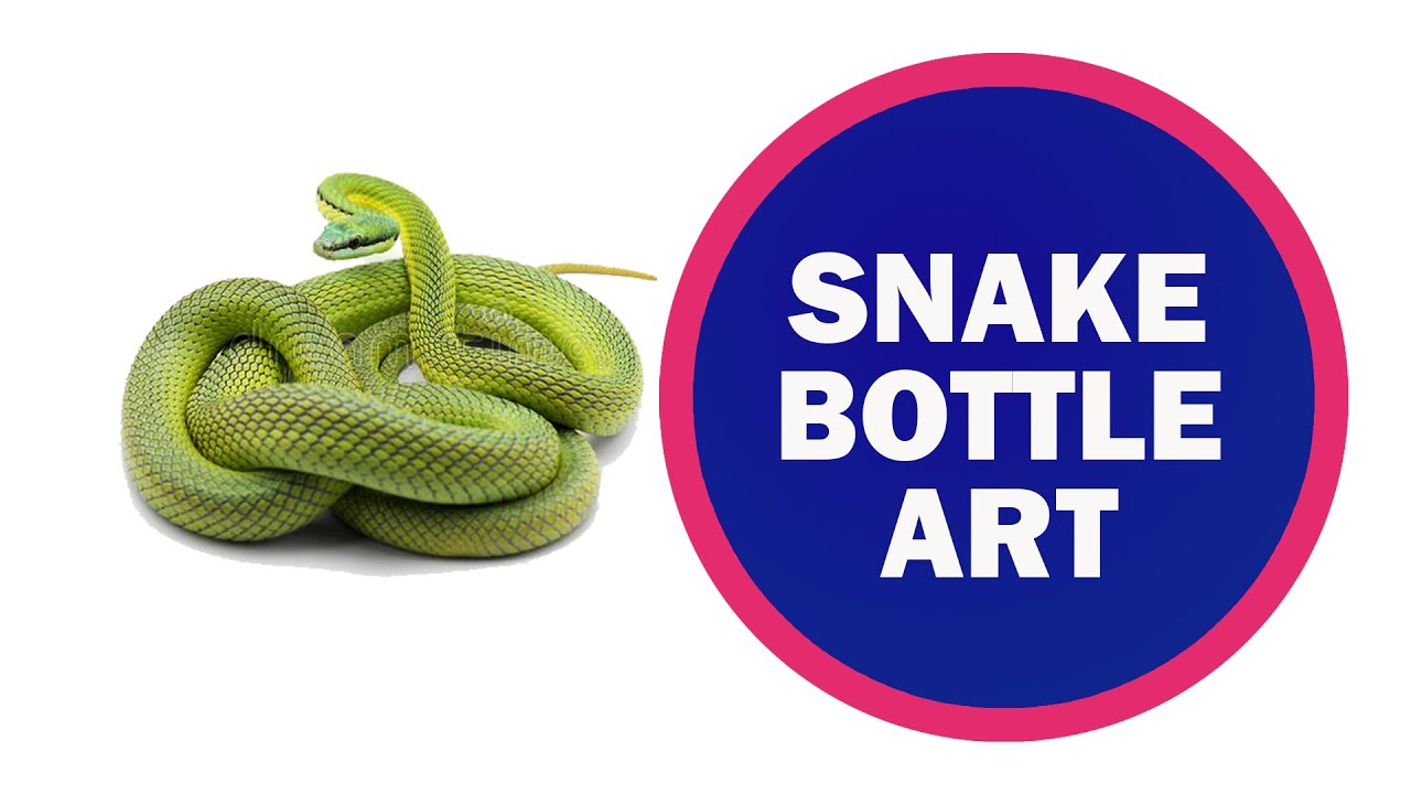 Snake Bottle Art / Green Snake on a Bottle / Bottle Art Tutorial ...