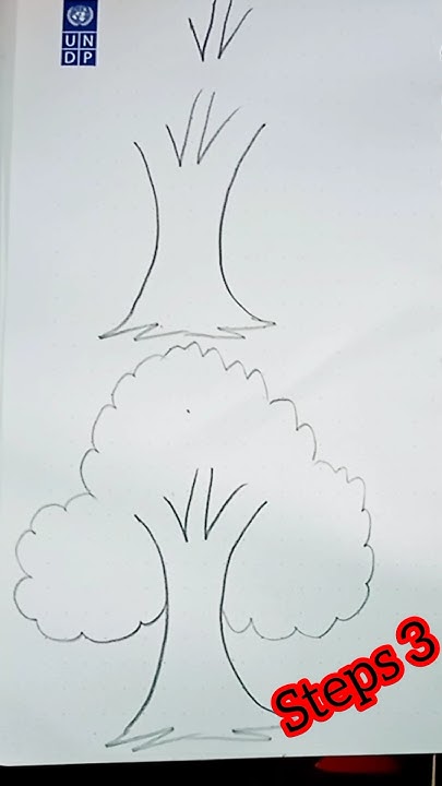 How to make easy tree drawing step by step #shortvideo #viral - YouTube