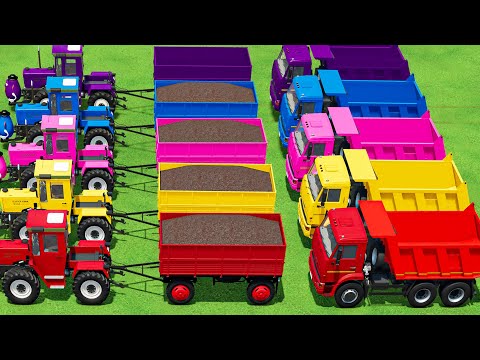 WORK WITH RAINBOW MACHINES! EXTREME LOADER MOVES COLOR SAND WITH KAMAZ TRUCKS – FS22