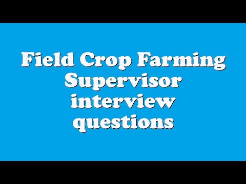 Field Crop Farming Supervisor interview questions - YouTube