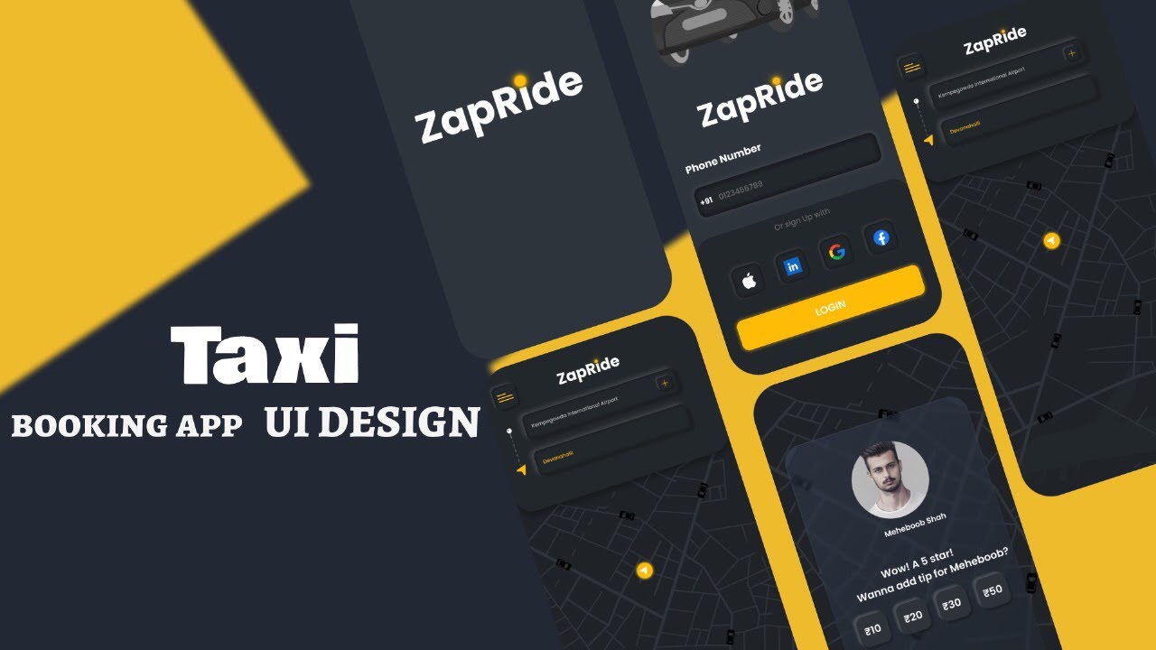 🚖 Stunning Taxi App UI Design – Modern & User-Friendly Ride Booking ...