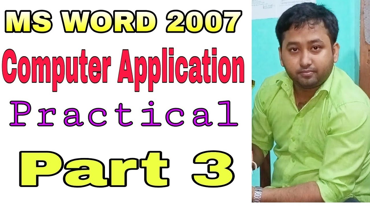 MS WORD PRACTICAL PART 3 - CLASS XI Chapter 6 - COMPUTER APPLICATION ...