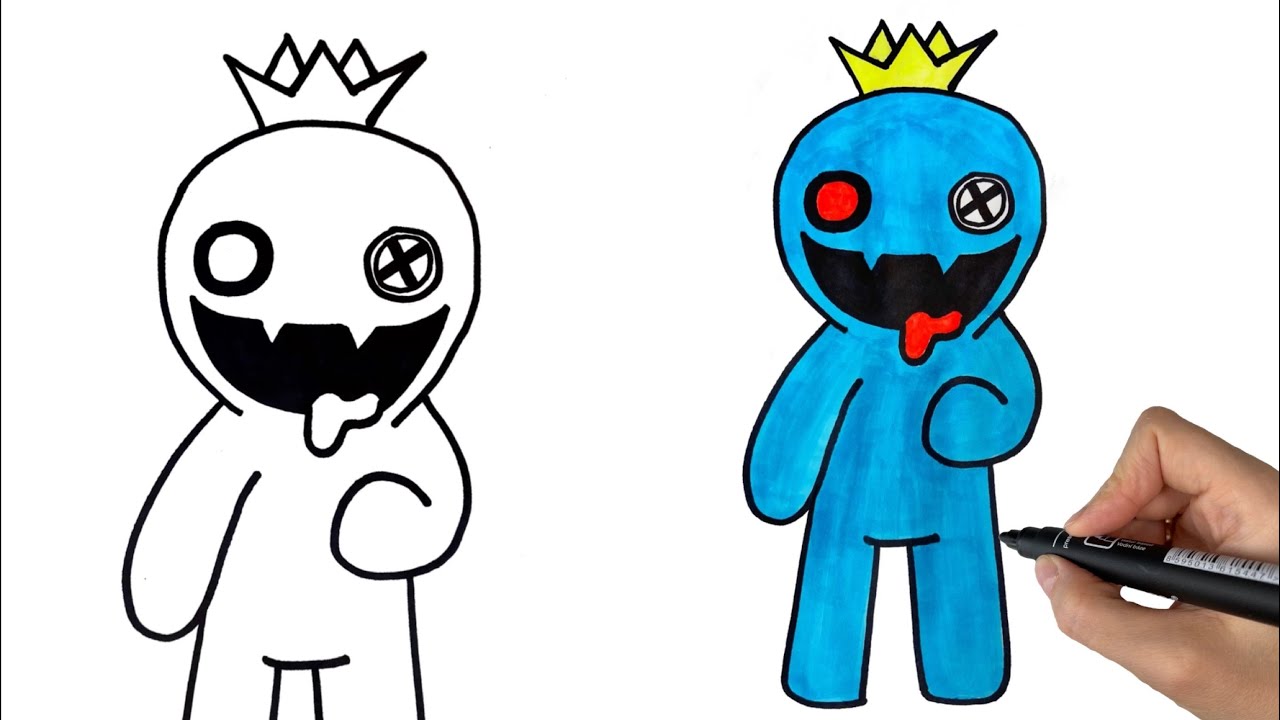 Rainbow Friends 🌈 How To Draw Withered Blue - YouTube