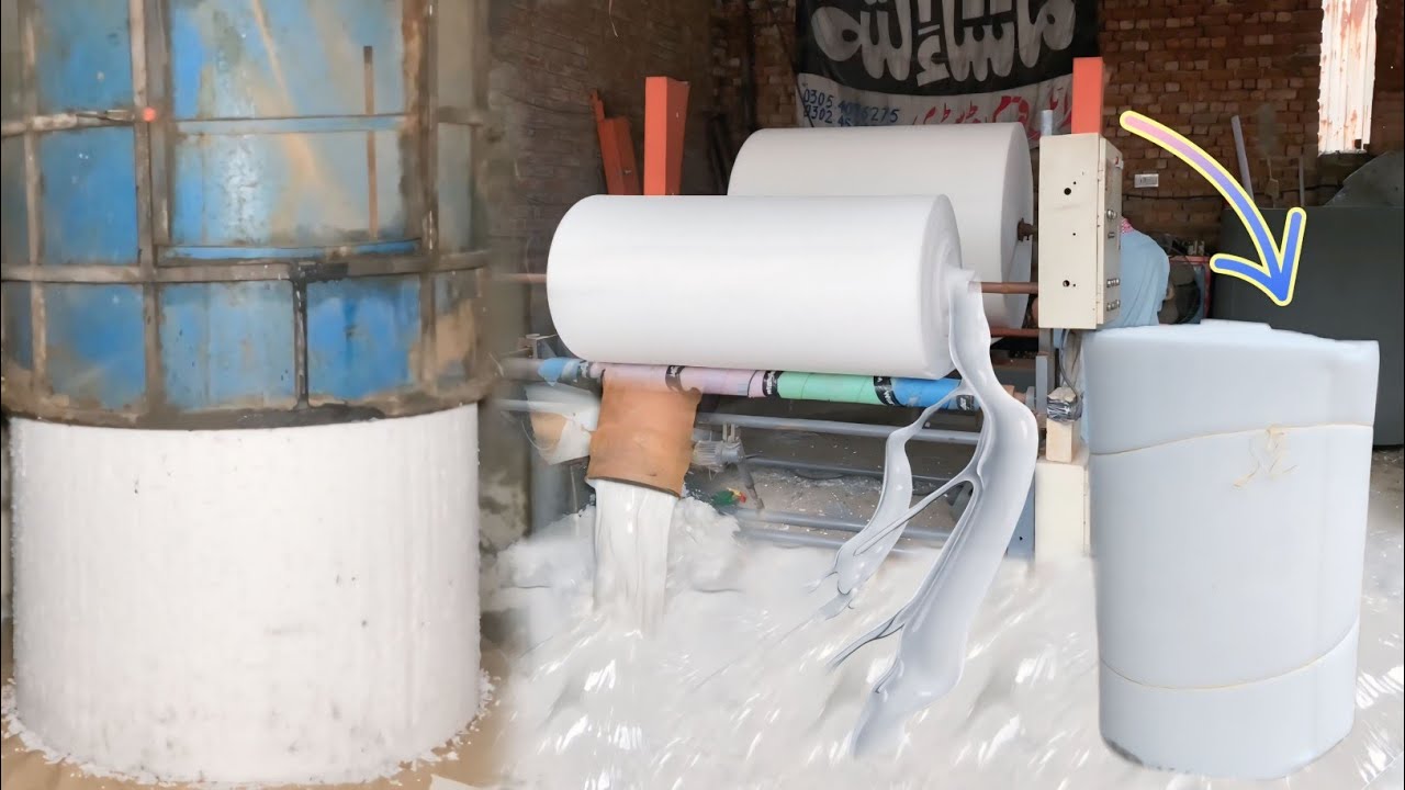 Foam banane Ka tarika! Manufacturing of PU Foam! Polyurethane manufacturing process 2024 - YouTube