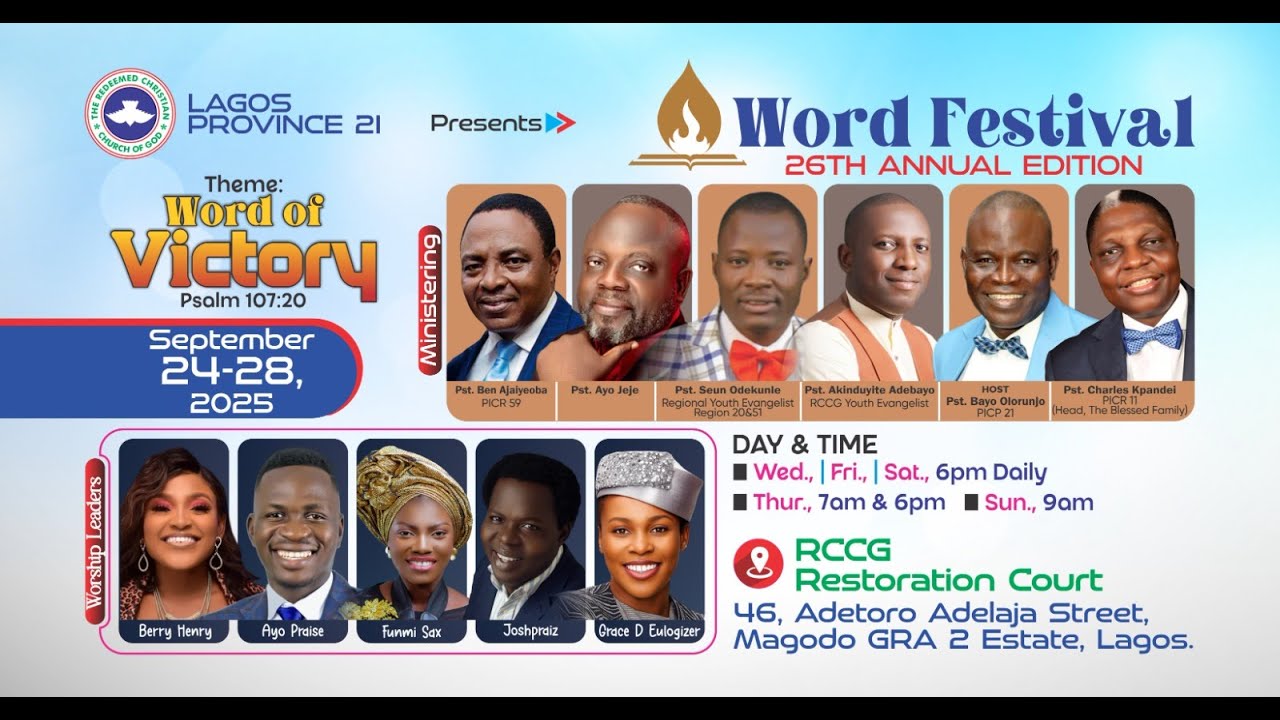 WORD FESTIVAL DAY 4 Evening | Pastor Bayo Olorunjo | Minister Funmi Sax ...