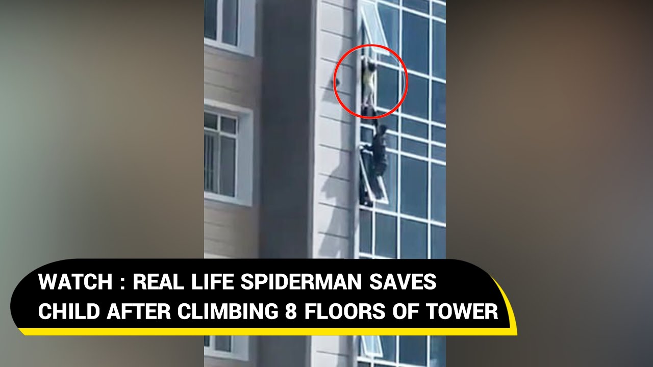 Man saves child after climbing 8 floors of a tower | Viral Video - YouTube