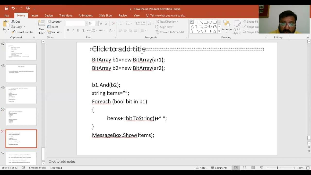 BIT ARRAY CLASS FOR BCA SEM-4 BY PROF. KIRTAN SANGHVI IN C# - YouTube