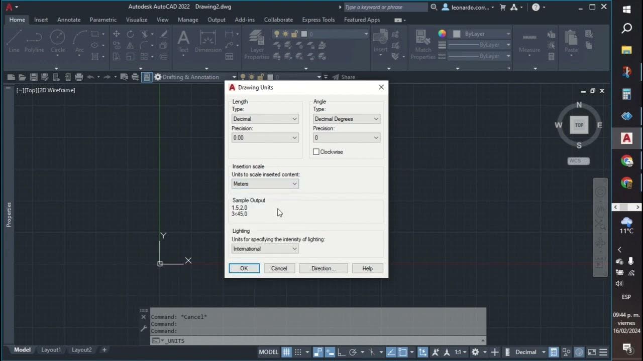 Como Declarar Las Unidades En Autocad Youtube