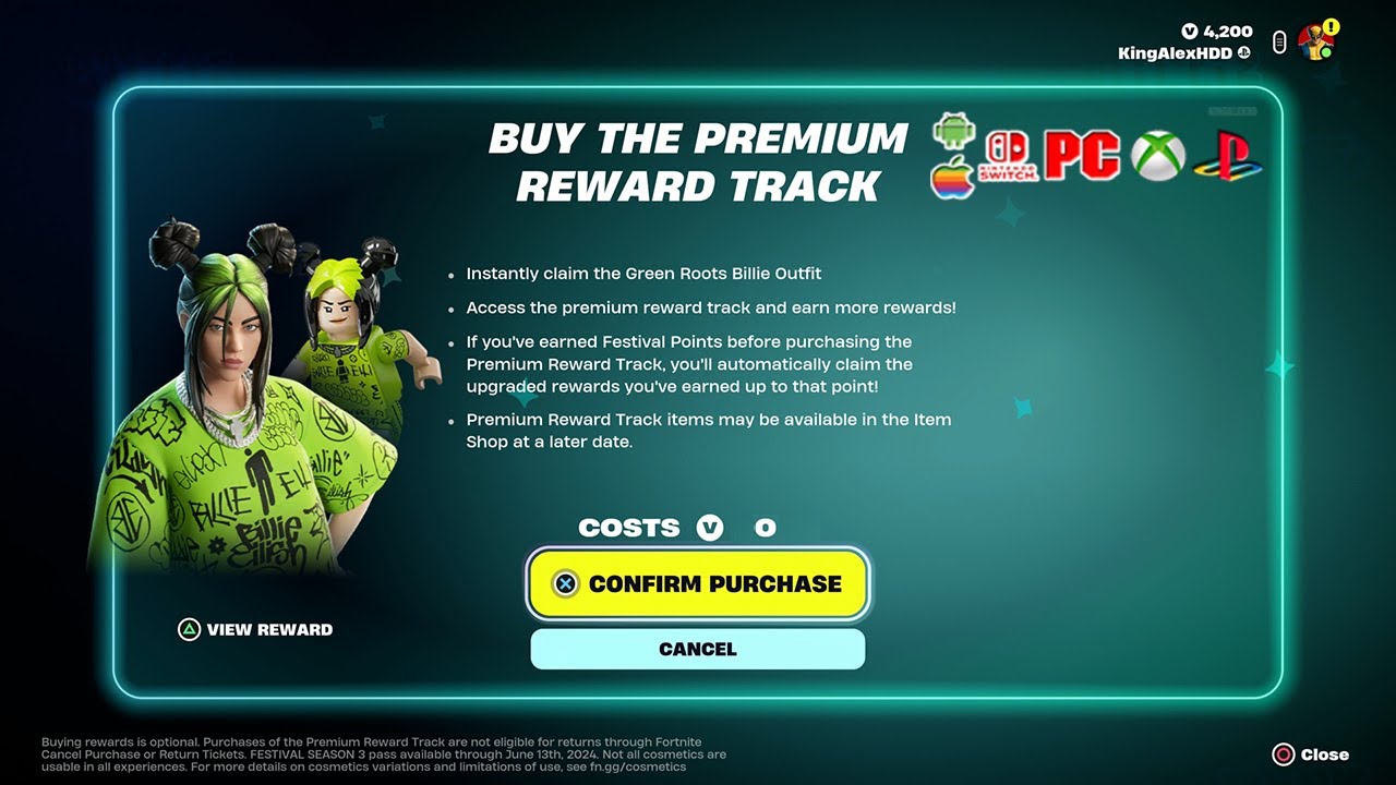 How To Get Green Roots Billie Premium Reward Track Battle Pass FREE In ...