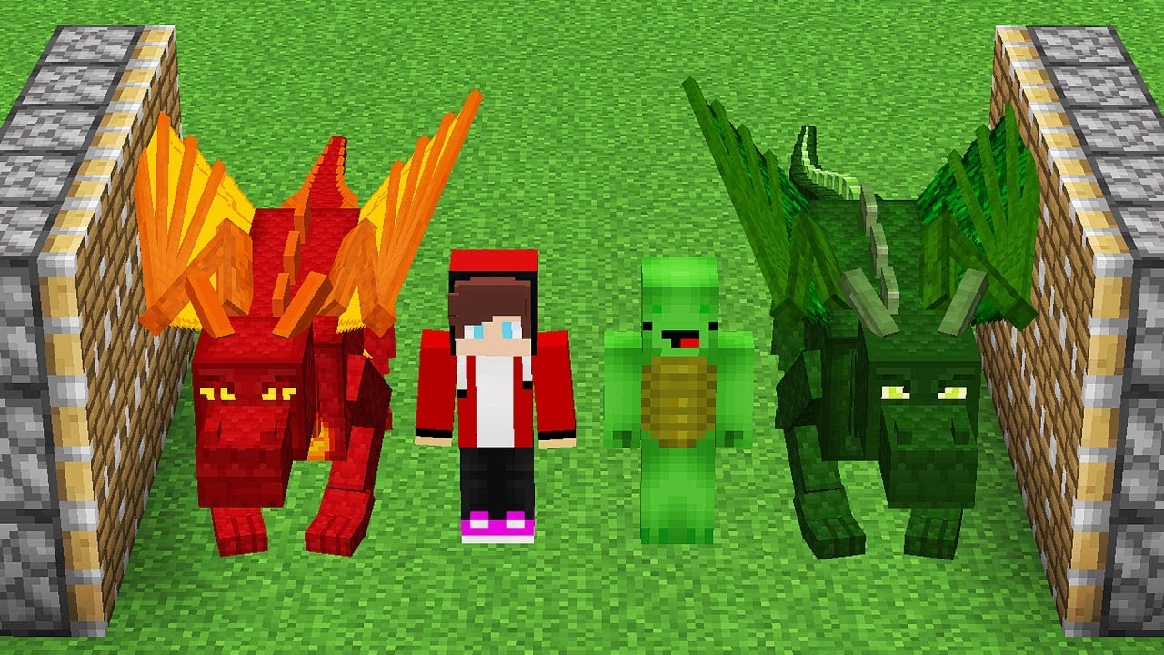 maizen jj and jj dragon + mikey and mikey dragon = ??? - YouTube