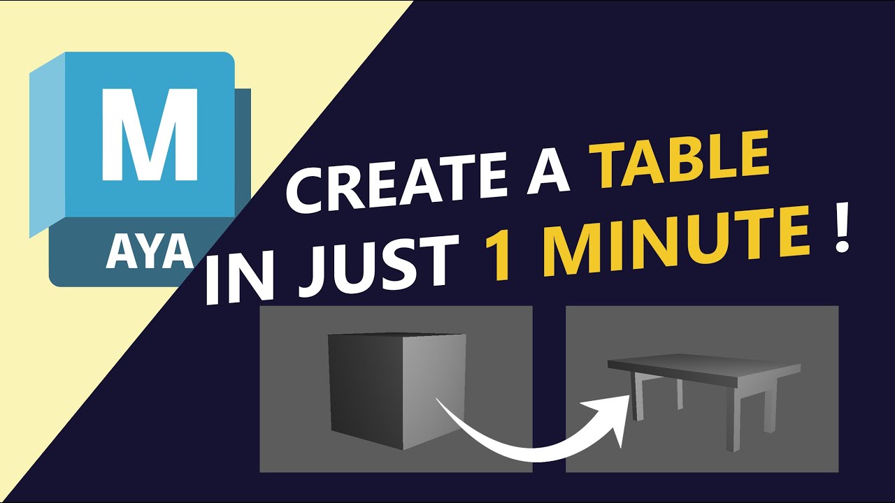 AUTODESK MAYA - 3D MODELING : CREATE A TABLE IN JUST 1 MINUTE - YouTube