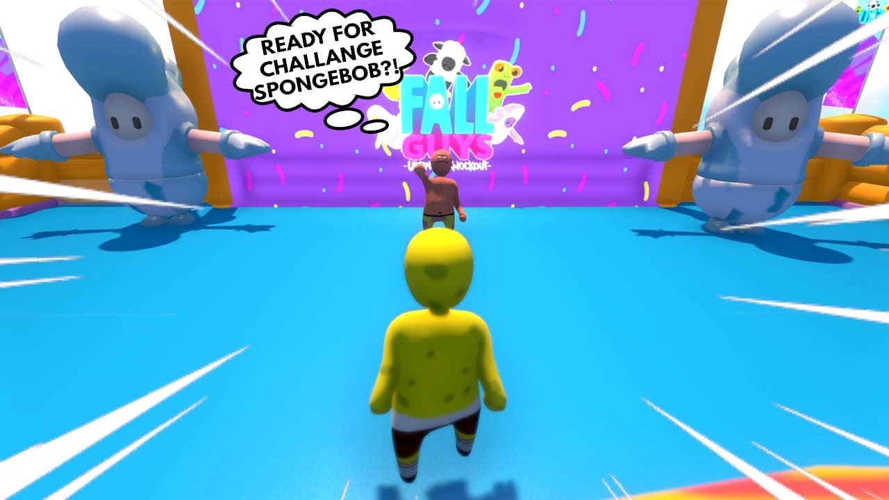 SPONGEBOB AND PATRICK HAVING FALL GUYS COMPETITION in HUMAN FALL FLAT ...