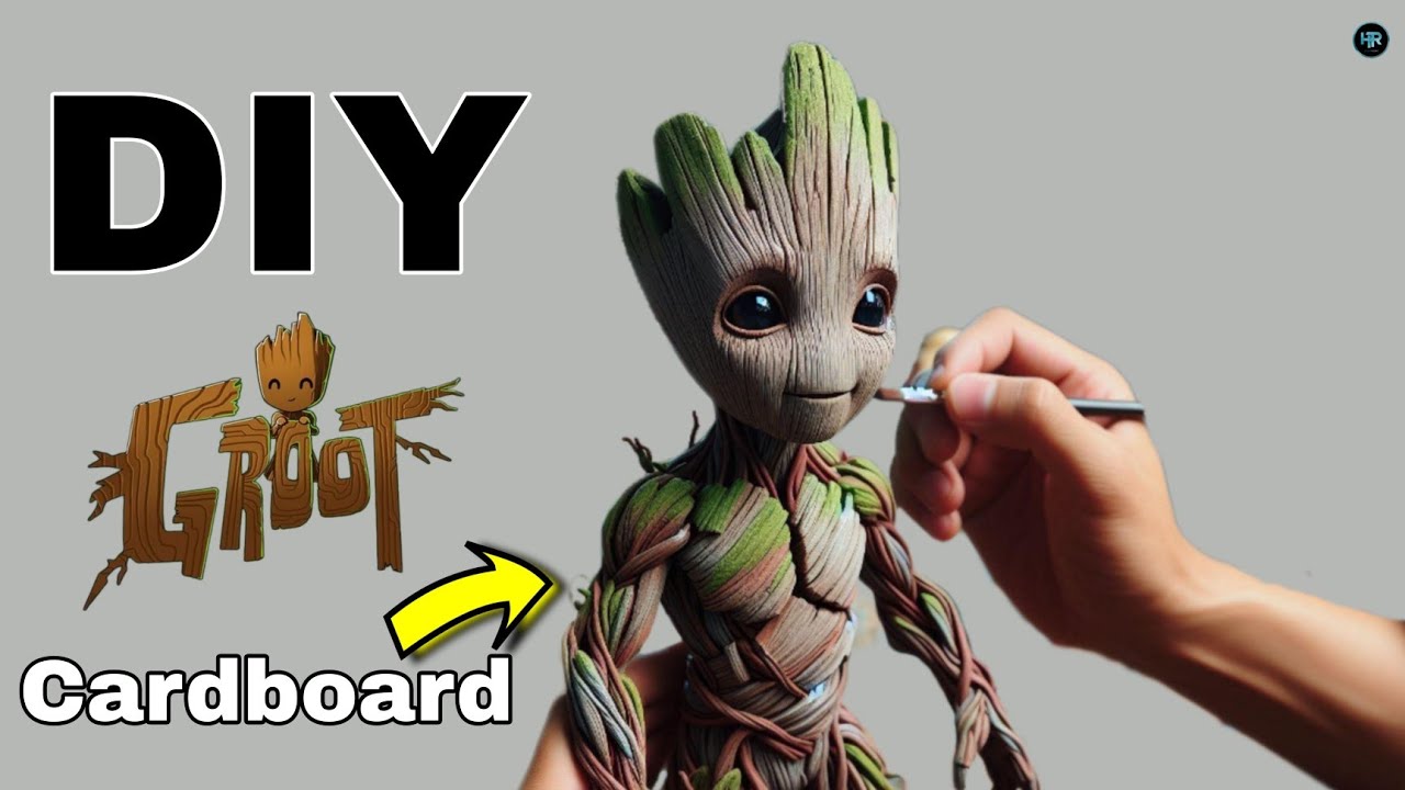 How To Make Baby Groot | Movable Groot with TEMPLATES | From Carboard ...