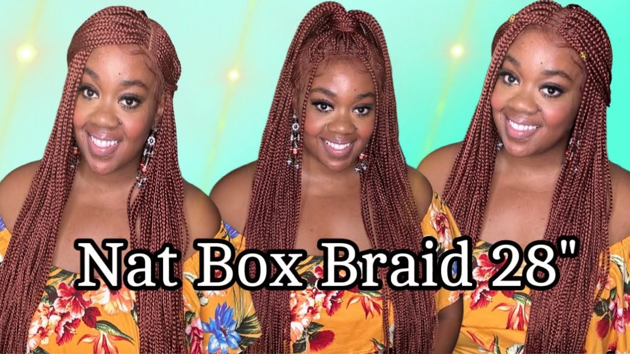 🧡 Freetress Equal Nat Box Braids 28” Braided lace front wig - YouTube