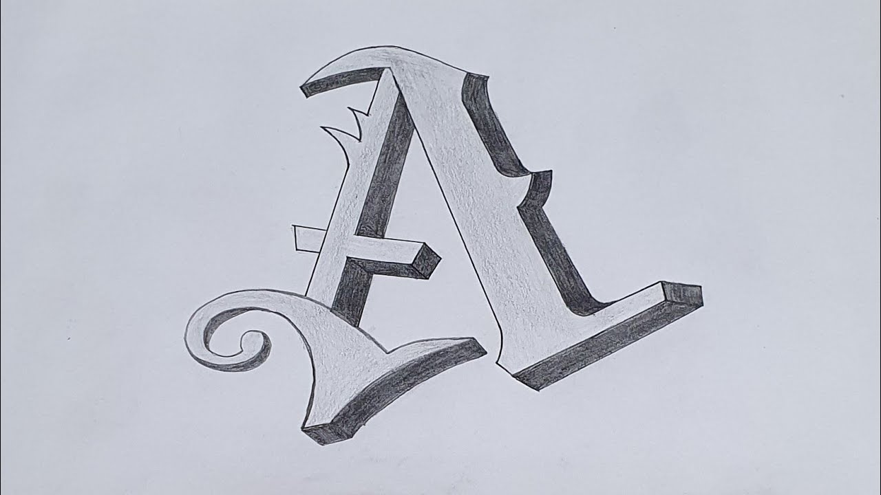 How To Make Drowing Of A Letter 🅰️ With Pencil !!Amazing A Letter ...