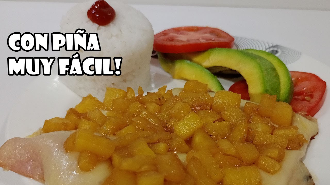 Pechuga de Pollo HAWAIANA fácil con Piña, un Almuerzo rápido - Receta ...