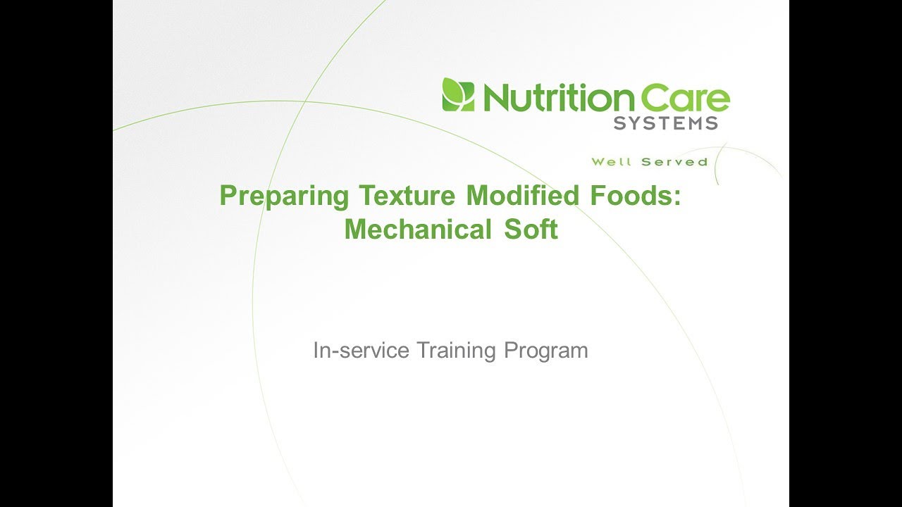 Preparing Texture Modified Foods Mechanical Soft - YouTube