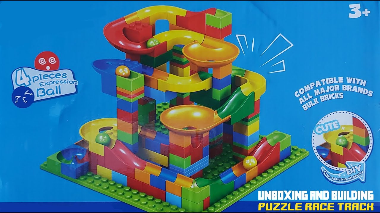 UNBOXING AND BUILDING PUZZLE RACE TRACK II PLAY - YouTube
