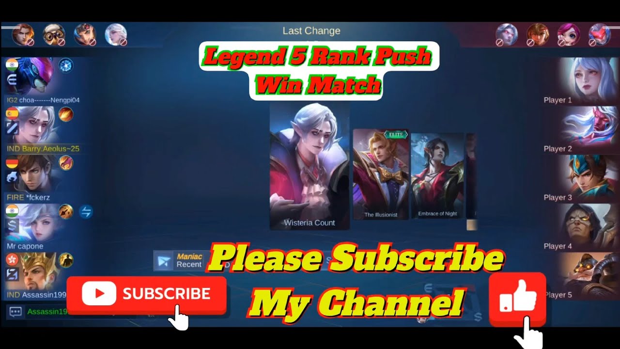 mobile legends legend 5 rank push cecilion hero win match | cecilion ...