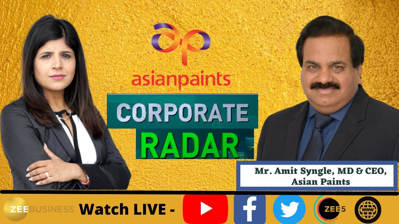 Asian Paints, MD & CEO, Amit Syngle In talk with Zee Business - YouTube