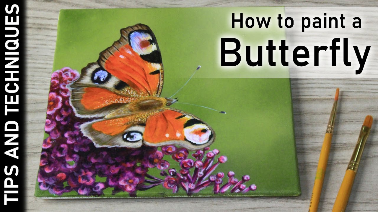 HOW TO PAINT A BUTTERFLY IN ACRYLICS | ACRYLIC PAINTING TIPS - YouTube