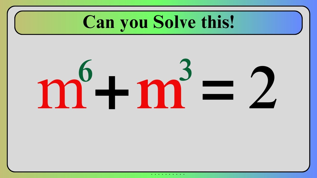 Nice Algebra Math Problem | Find the Value of m | Olympiad - YouTube