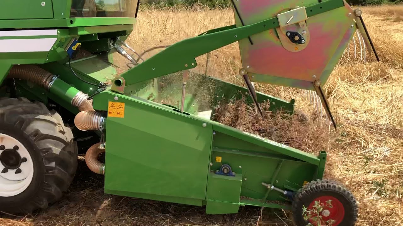 HALDRUP C-70 plot combine with pick up front - YouTube