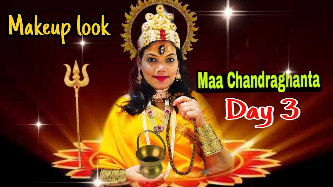 #vijayavlogs Makeup look by Maa chandraghanta day 3 - YouTube