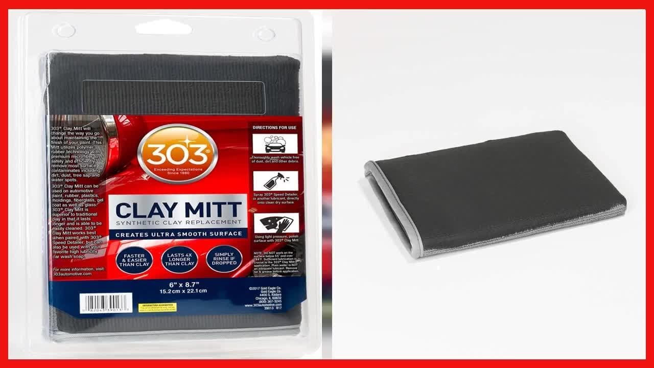 303 Products Clay Mitt - Synthetic Clay Replacement - Creates Ultra ...