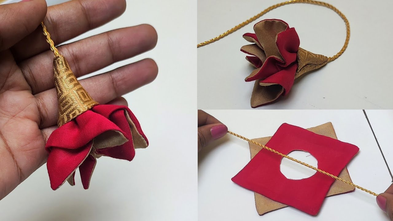 New Latkan Design for blouse | Fabric Flowers Latkan Making |Latkan ...