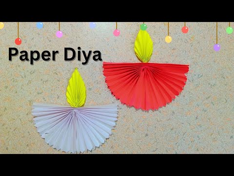 How to make paper Diya | Diya making with paper | Diwali Decoration ...