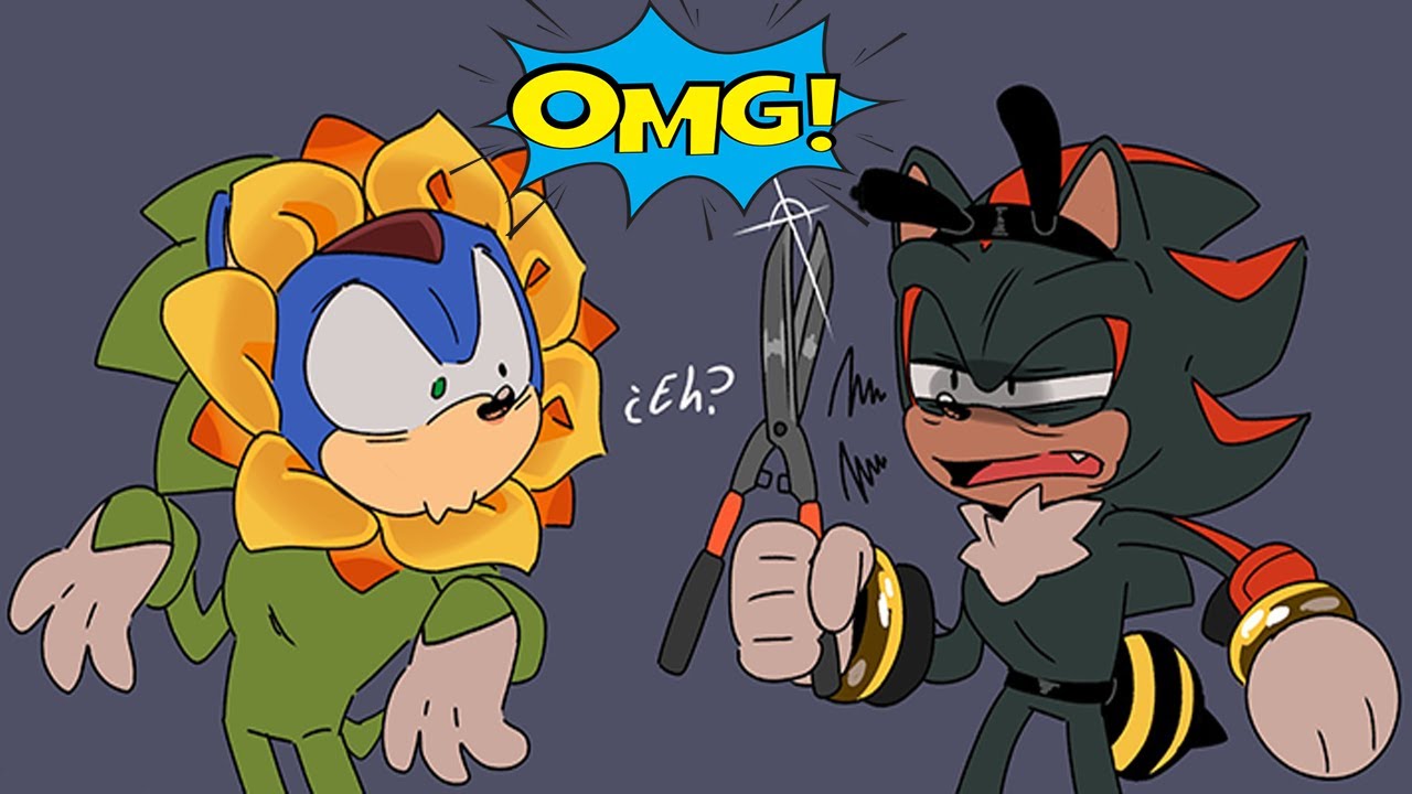 SHADOW AMENAZA A SONIC CON TIJERAS😱 SONIC COMIC DUB - YouTube