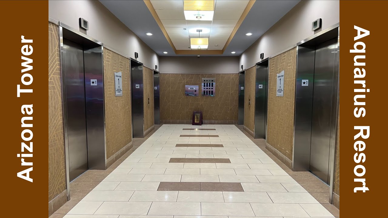 Otis Elevators at the Aquarius Resort (Arizona Tower) in Laughlin, Nevada - YouTube
