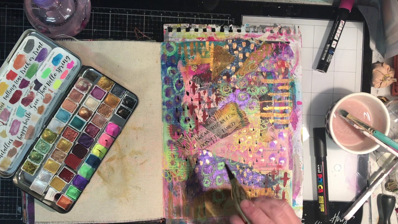 Art journal layout: Using a window to link pages - YouTube