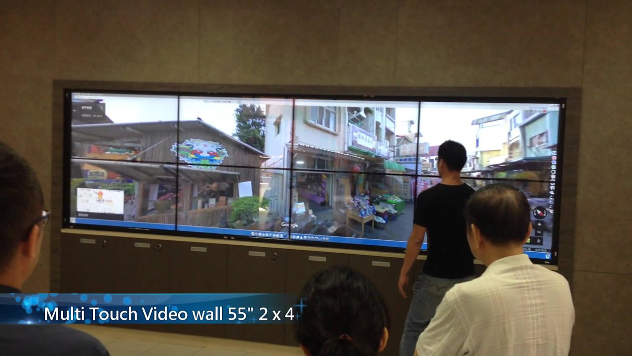 55 inch 2x 4 multi touch video wall - YouTube