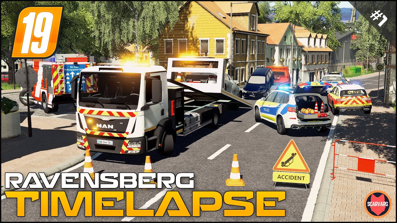 Traffic Car Accident, Two Drivers Taken To Hospital ⭐ FS19 Ravensberg ...