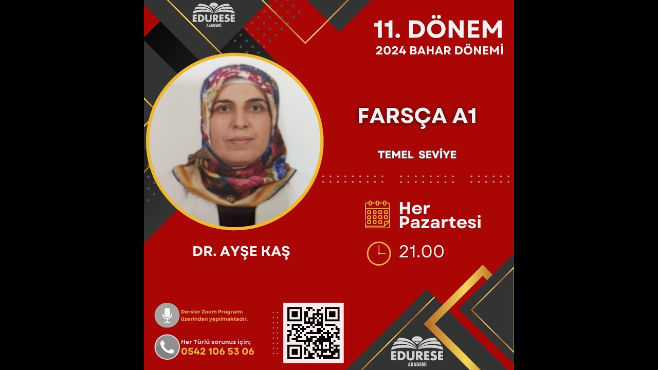 1. Ders-Farsça A1 Temel Seviye Dr. Ayşe Kaş - YouTube