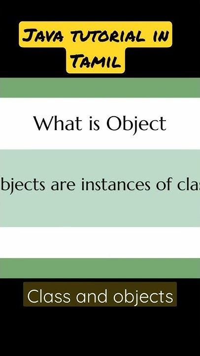 Java tutorial in Tamil | Class and Object | OOPS Concept - YouTube