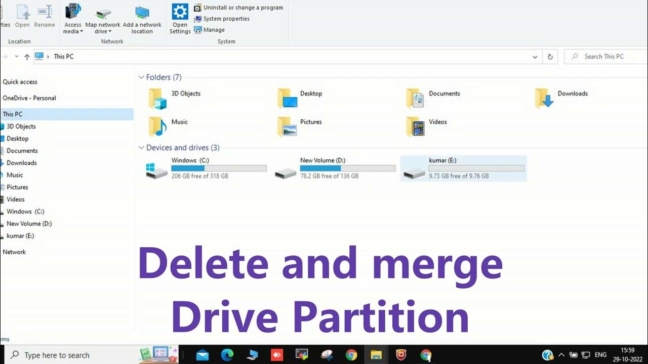 Hard Disk Partition kaise delete karenge | Merge Partition | Delete Partition | Format Hard ...